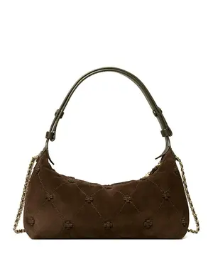 Tory Burch Bunny Knot Embroidered Suede Crossbody