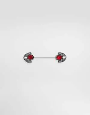 Dolce & Gabbana Rhinestone Brooch - Silver