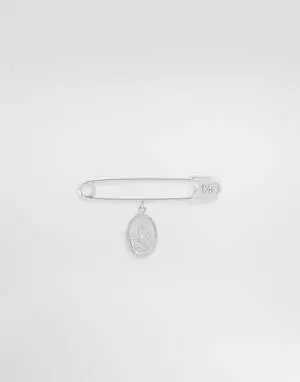 Dolce & Gabbana Safety Pin With Charm - Silver
