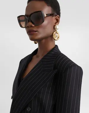 Dolce & Gabbana Linda Double-breasted Jacket In Pinstripe Wool