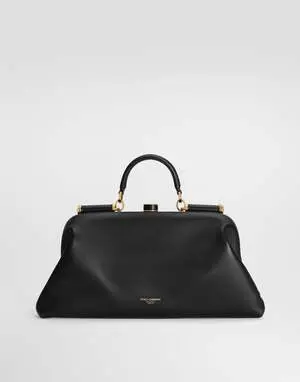 Dolce & Gabbana Large Grandma Handbag In Plongé Nappa Leather - Black