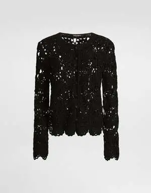 Dolce & Gabbana Crochet-knit Cardigan - Black