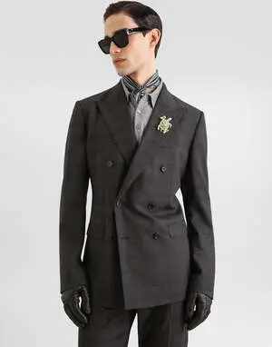 Dolce & Gabbana Martini Light Double-breasted Suit In Glen Plaid