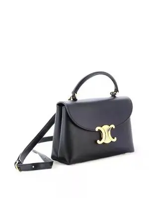 Celine Nino Top Handle Bag Leather Teen Satchel - Black