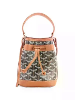Goyard Petit Flot Coated Canvas Mini Bucket Bag - Brown
