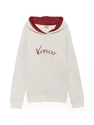Kenzo Logo-embroidered Zip-hood Hoodie - Grey