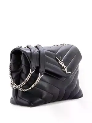 Saint Laurent Loulou Matelasse Chevron Leather Small Shoulder Bag - Black