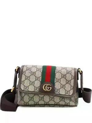 Gucci Ophidia Flap Shoulder Bag Gg Coated Canvas Mini Crossbody Bag - Brown