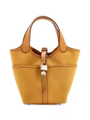 Hermès Cargo Picotin Lock Bag Canvas And Swift Pm Bucket Bag - Brown