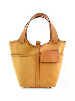Hermès Cargo Picotin Lock Bag Canvas And Swift Pm Bucket Bag - Brown