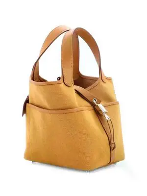 Hermès Cargo Picotin Lock Bag Canvas And Swift Pm Bucket Bag - Brown