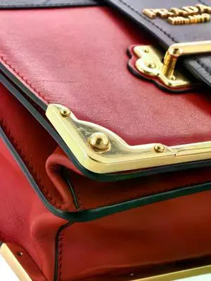 Prada Cahier Leather And Saffiano Leather Small Crossbody Bag