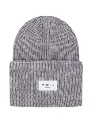 AMISH SUPPLIES Ribbed-knit Beanie Hat - Grey