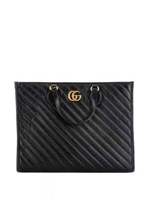 Gucci Gg Marmont Shopping Diagonal Quilted Leather Medium Tote Bag