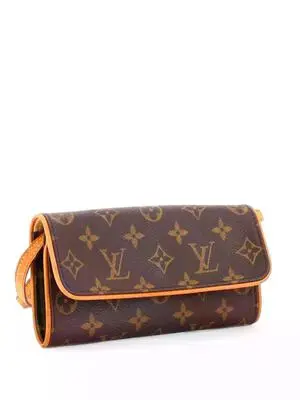 LOUIS VUITTON Twin Handbag Monogram Canvas Pm Crossbody Bag - Brown
