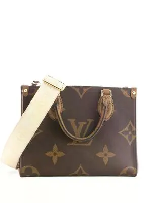LOUIS VUITTON Onthego Tote Reverse Monogram Giant Pm Shoulder Bag - Brown