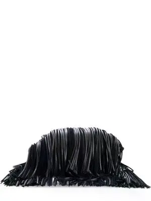 Saint Laurent Grace Fringe Leather And Suede Large Hobo Bag - Black