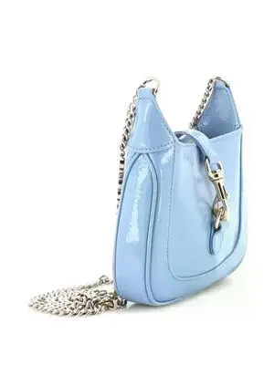Gucci Jackie Notte Chain Patent Mini Hobo Bag - Blue