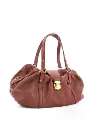 LOUIS VUITTON Lunar Handbag Mahina Leather Pm Satchel - Brown