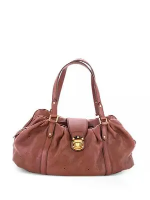 LOUIS VUITTON Lunar Handbag Mahina Leather Pm Satchel - Brown