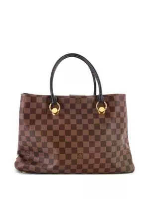 LOUIS VUITTON Riverside Handbag Damier With Leather Tote Bag