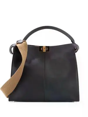Fendi Peekaboo X-lite Bag Leather Medium Shoulder Bag - Brown