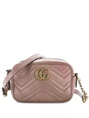 Gucci Gg Marmont Shoulder Bag Matelasse Leather Mini Crossbody Bag - Neutrals