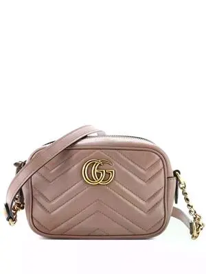 Gucci Gg Marmont Shoulder Bag Matelasse Leather Mini Crossbody Bag - Neutrals
