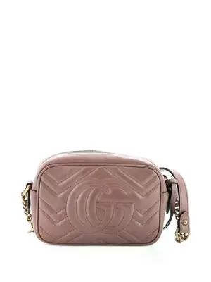 Gucci Gg Marmont Shoulder Bag Matelasse Leather Mini Crossbody Bag - Neutrals
