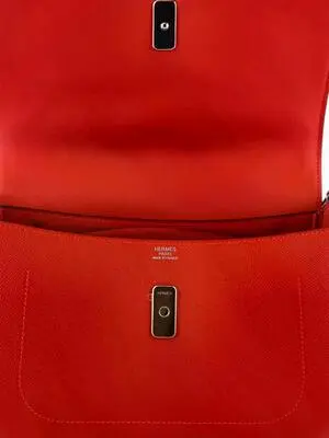 Hermès Harnais Epsom And Tadelakt Shoulder Bag - Red