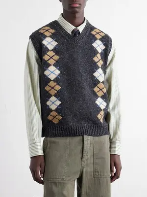 Visvim Diamante Wool And Cashmere-blend Vest