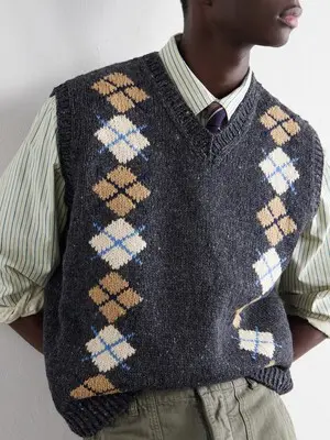 Visvim Diamante Wool And Cashmere-blend Vest