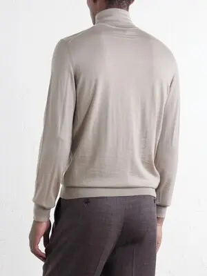 Zegna Cashmere And Silk-blend Turtleneck Sweater - Brown