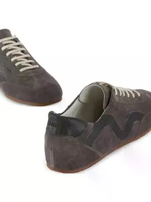 LARDINI Suede Shearling-lined Sneakers