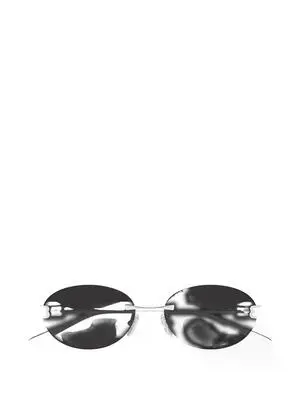 Balenciaga Gossip Bb Rimless Oval-frame Sunglasses - Silver