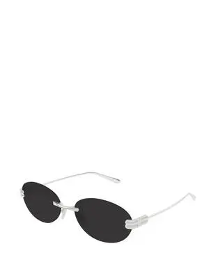 Balenciaga Gossip Bb Rimless Oval-frame Sunglasses - Silver