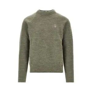 Moncler Logo Patch Wool Weater - Green