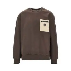 MAUNA KEA Corduroy Pocket Crewneck Sweatshirt - Brown