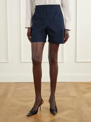 Saint Laurent Logo-embroidered Two-tone Cotton Shorts