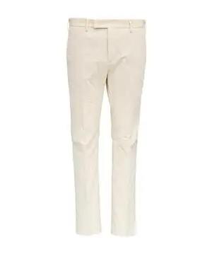 PT TORINO Mid-rise Cropped Velvet Trousers - White