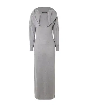 Y/project Hooded Zip-detailed Merino Wool Maxi Dress