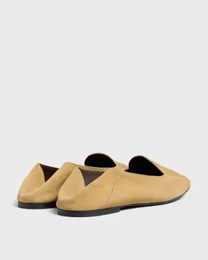 Celine Aura Slipper In Suede - Stone Beige