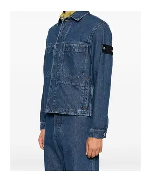 Stone Island Biker Jacket - Indigo