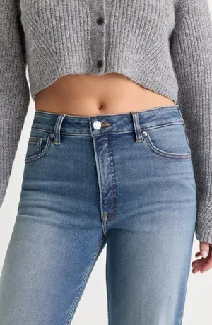 Good American Good Petite High Waist Straight Leg Jeans