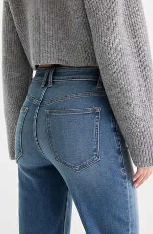 Good American Good Petite High Waist Straight Leg Jeans