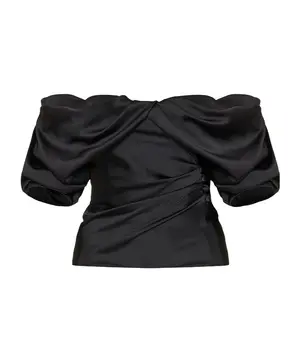 Alexander McQueen Off-the-shoulder Draped Top - Black