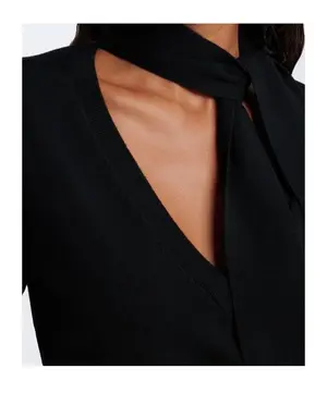 Nina Ricci Lace-trimmed Wool-blend Knit Top