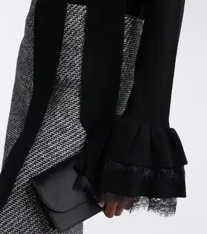 Nina Ricci Lace-trimmed Wool-blend Knit Top