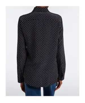 NILI LOTAN Gana Polka-dot Silk Shirt