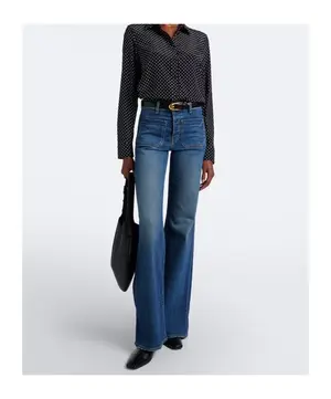 NILI LOTAN Gana Polka-dot Silk Shirt